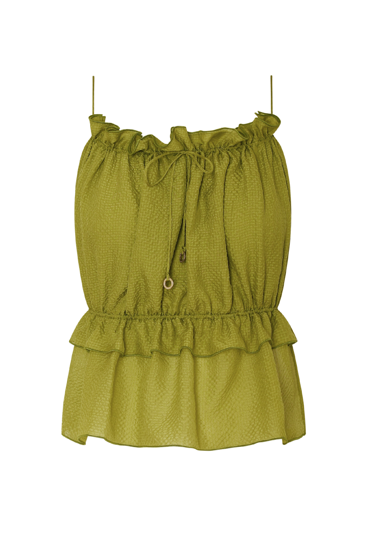 HANNE BLOCH - Olive String Silk Top